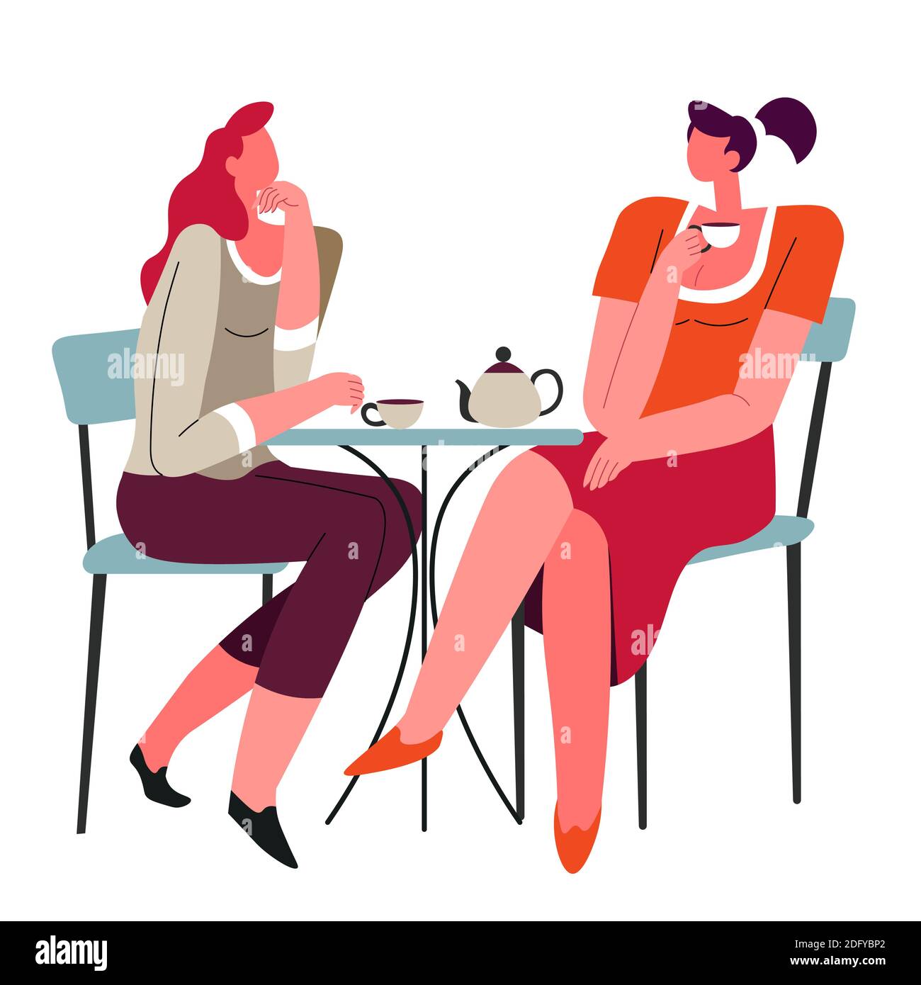 Women taking tea Stock Vector Images - Alamy
