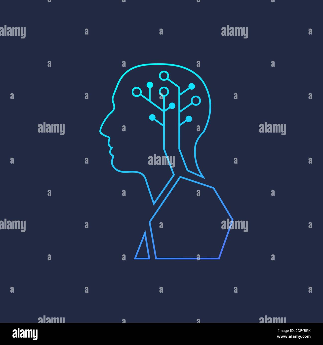 Artificial Intelligence Human Logo Machine Learning Concept. Icon ...