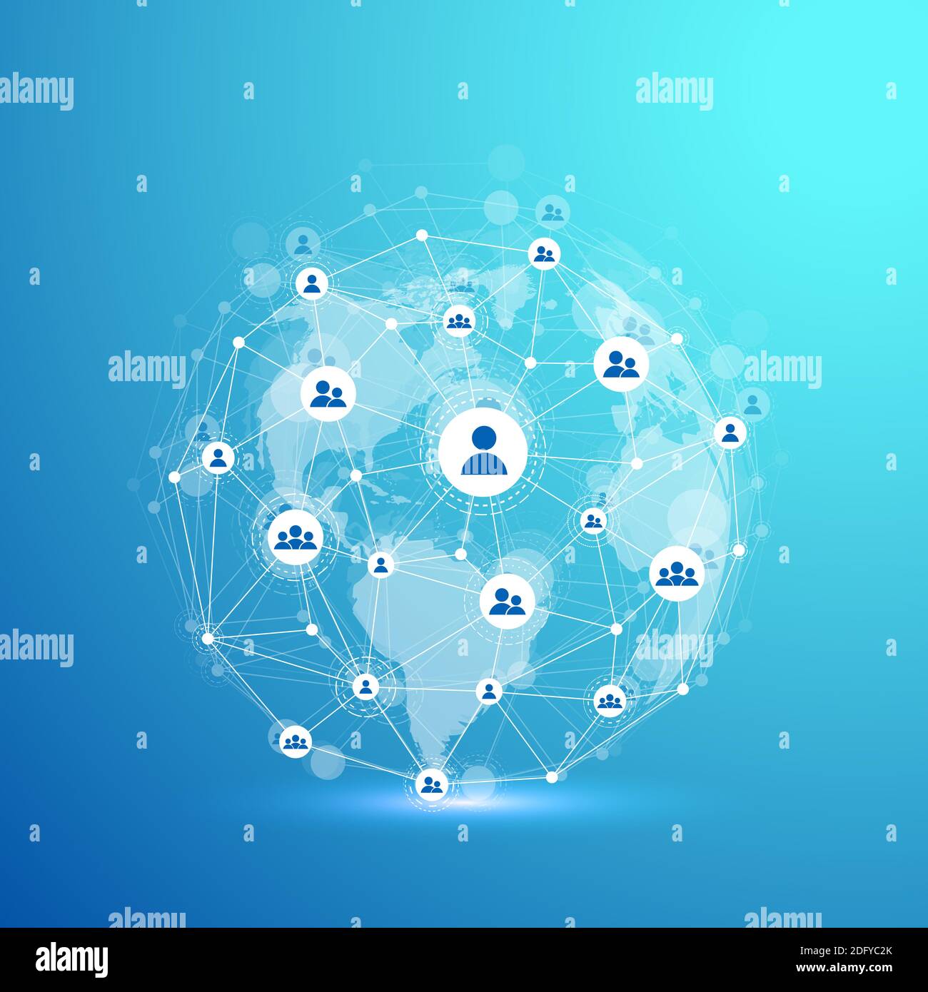 Global network connection concept. Big data visualization. Social ...