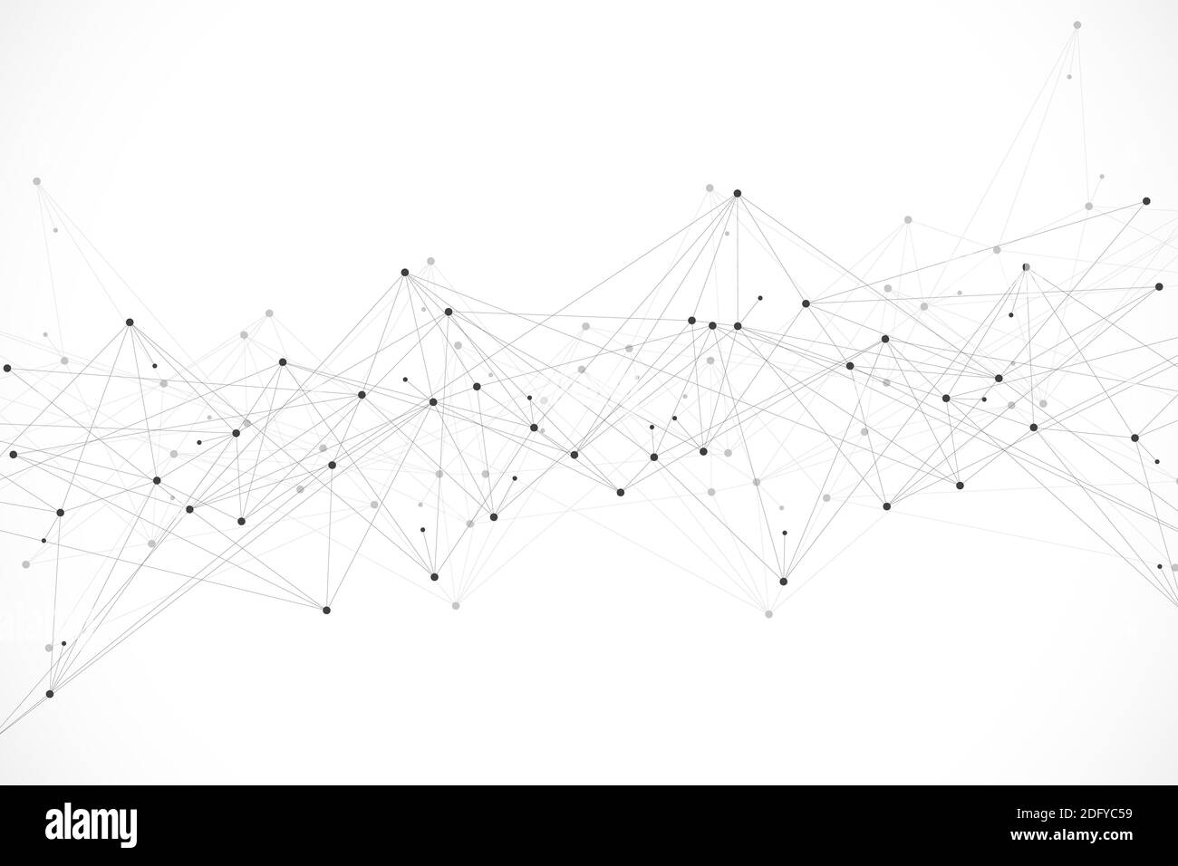 Abstract plexus background with connected lines and dots. Wave flow. Plexus geometric effect Big ...