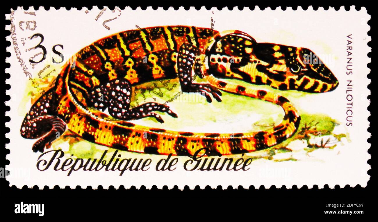 MOSCOW, RUSSIA - AUGUST 28, 2020: Postage stamp printed in Guinea shows ...