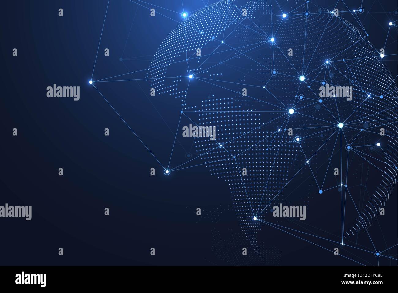 Global network connections with points and lines. Wireframe background ...