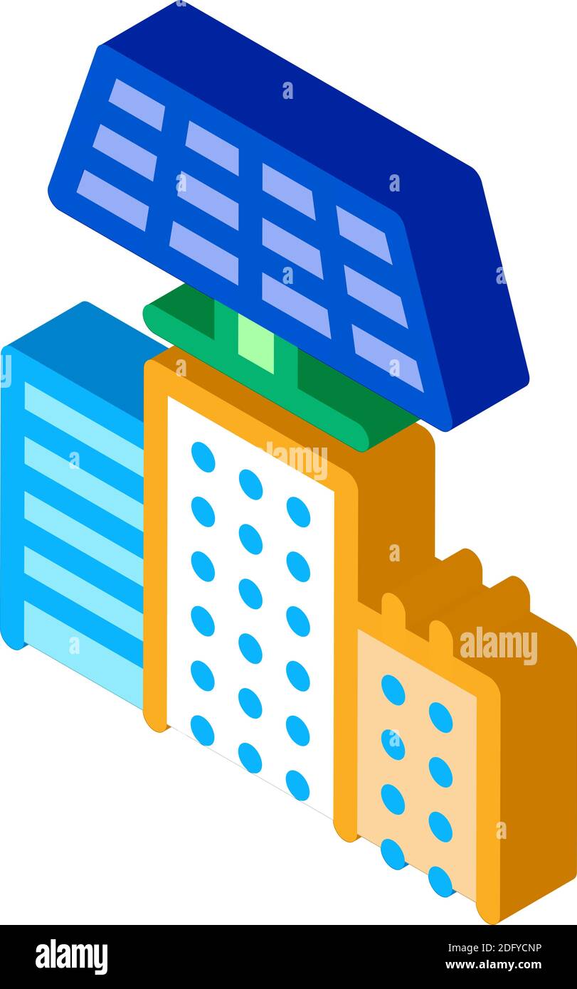 smart city solar energy isometric icon vector illustration Stock Vector ...