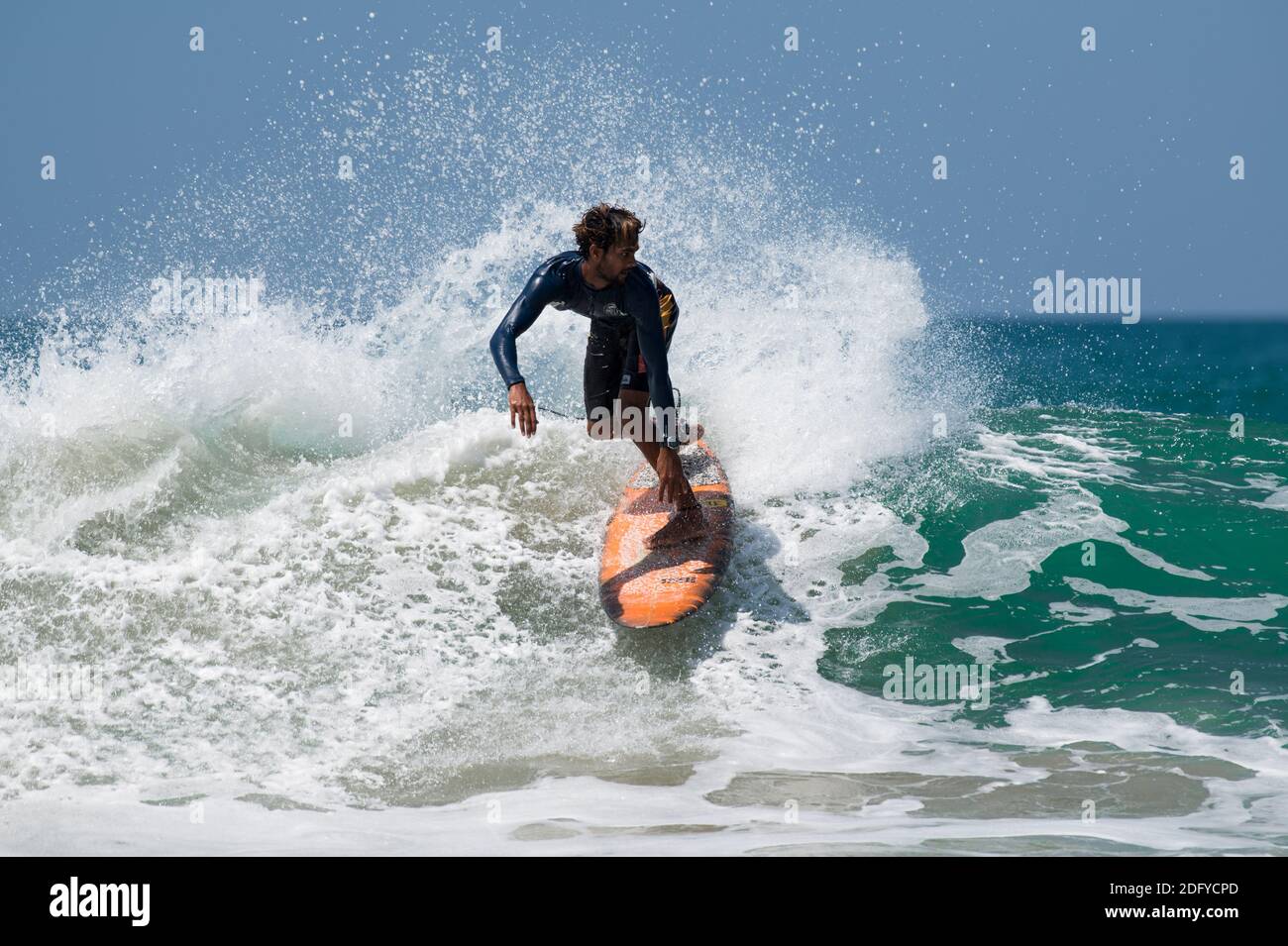 Varkala kerala surfing hi-res stock photography and images - Alamy