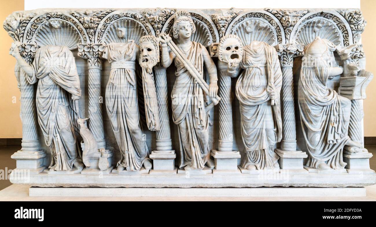 Palazzo massimo, Roman National Museum. Front of Mattei sarcophagus ...