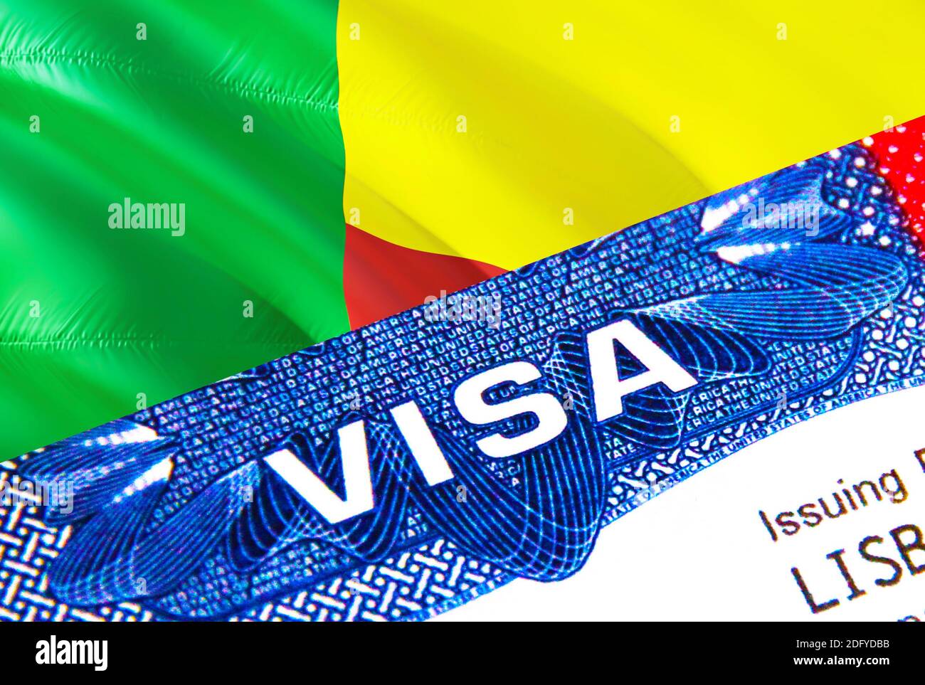 Benin Visa in passport. USA immigration Visa for Benin citizens ...