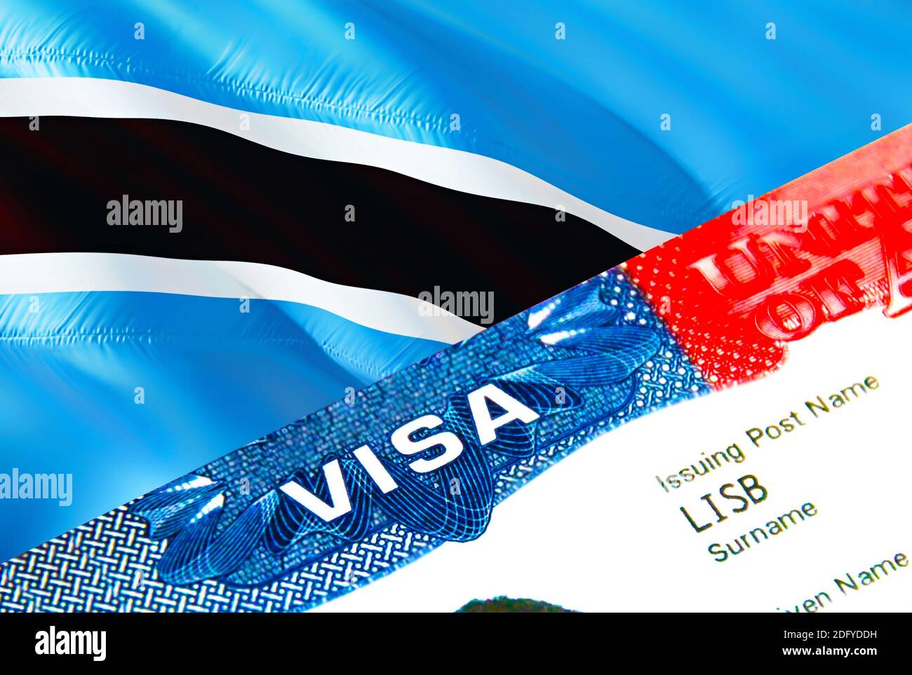 Botswana visa stamp hi-res stock photography and images - Alamy