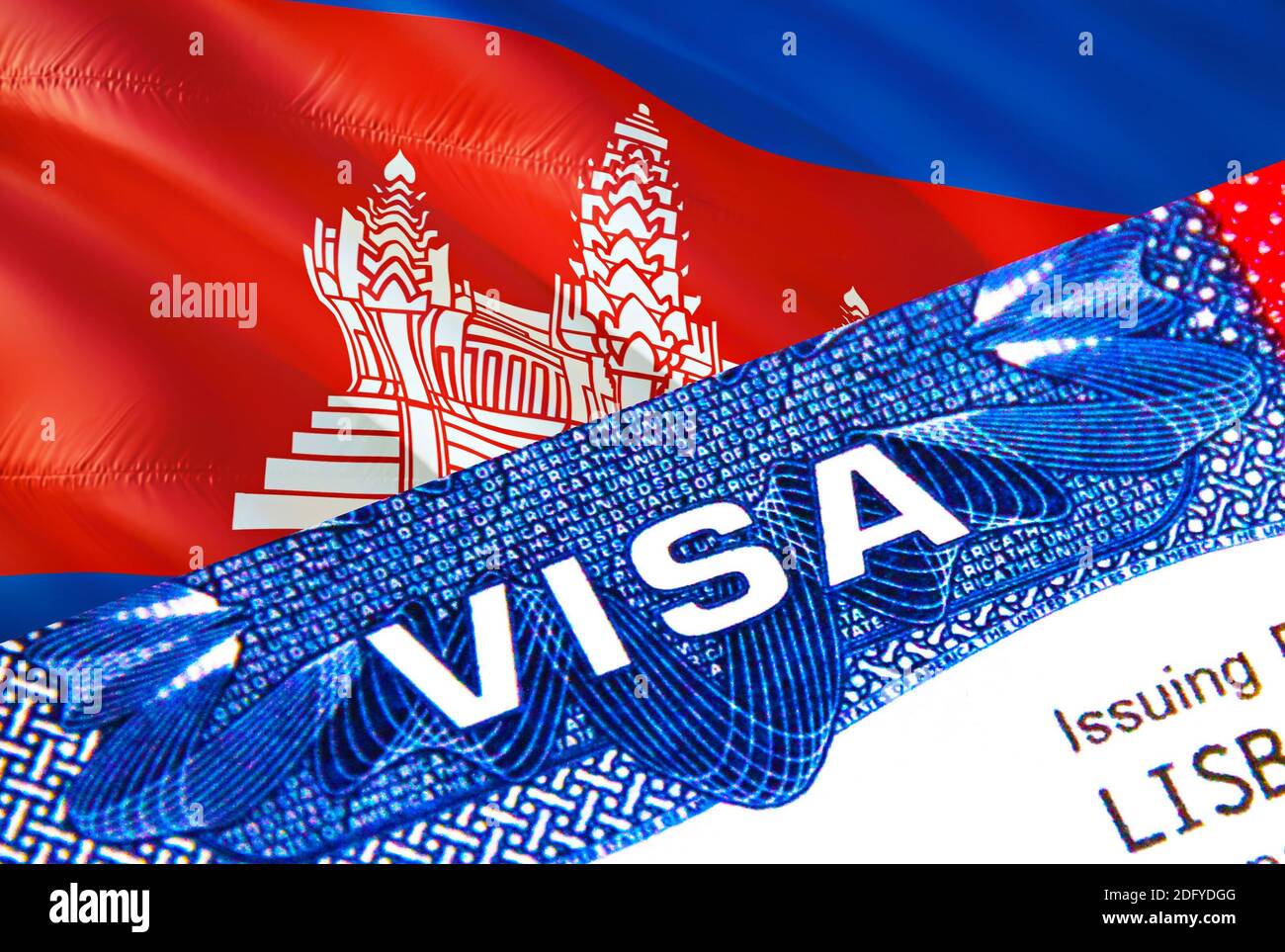 Cambodia Visa in passport. USA immigration Visa for Cambodia citizens ...