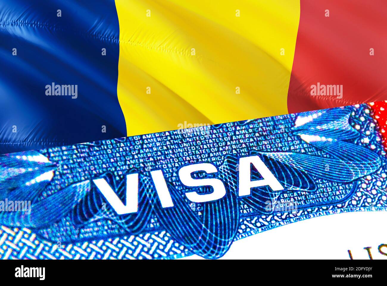 Chad Visa. Travel to Chad focusing on word VISA, 3D rendering. Chad ...