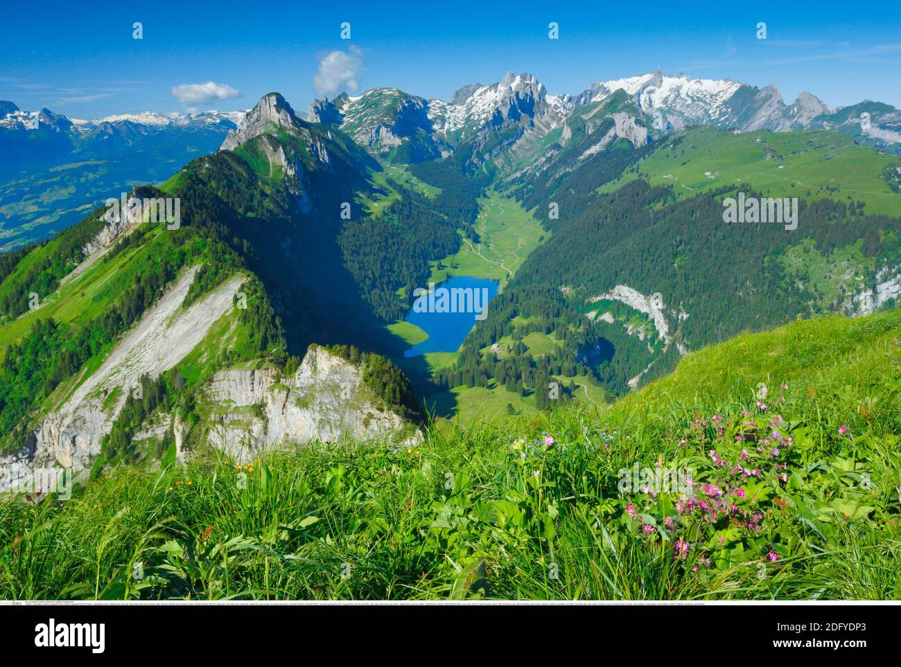geography / travel, Switzerland, view high caste, Appenzell and St ...