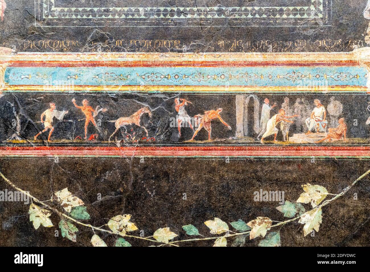 Roman period fresco from the Villa of the Farnesina. A scene of ...