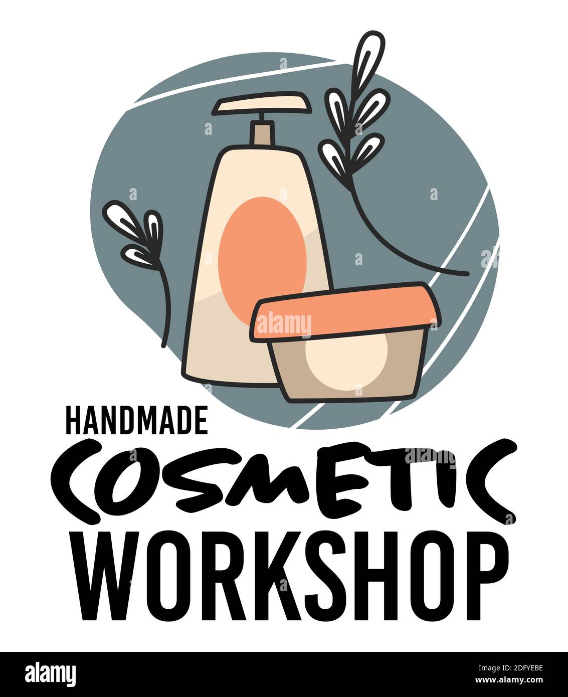 Handmade cosmetic workshop label with tubes vector Stock Vector Image ...
