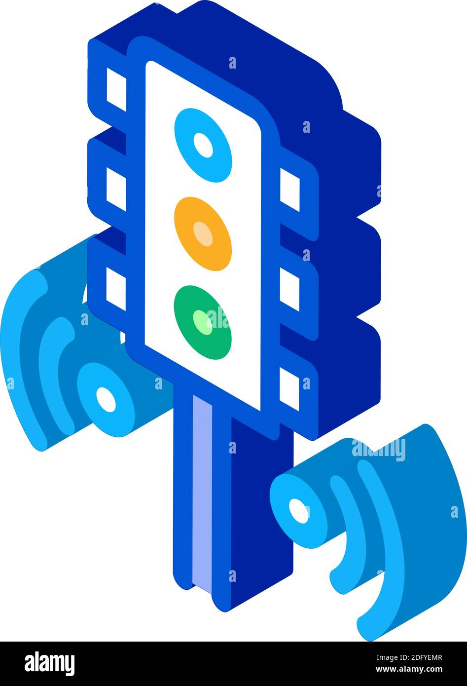 smart city traffic lights isometric icon vector illustration Stock ...