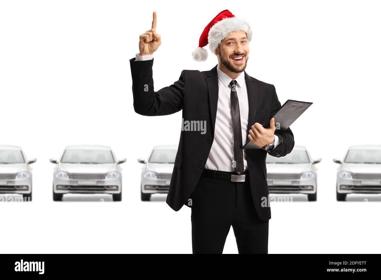 Businessman standing in front car Cut Out Stock Images & Pictures - Alamy