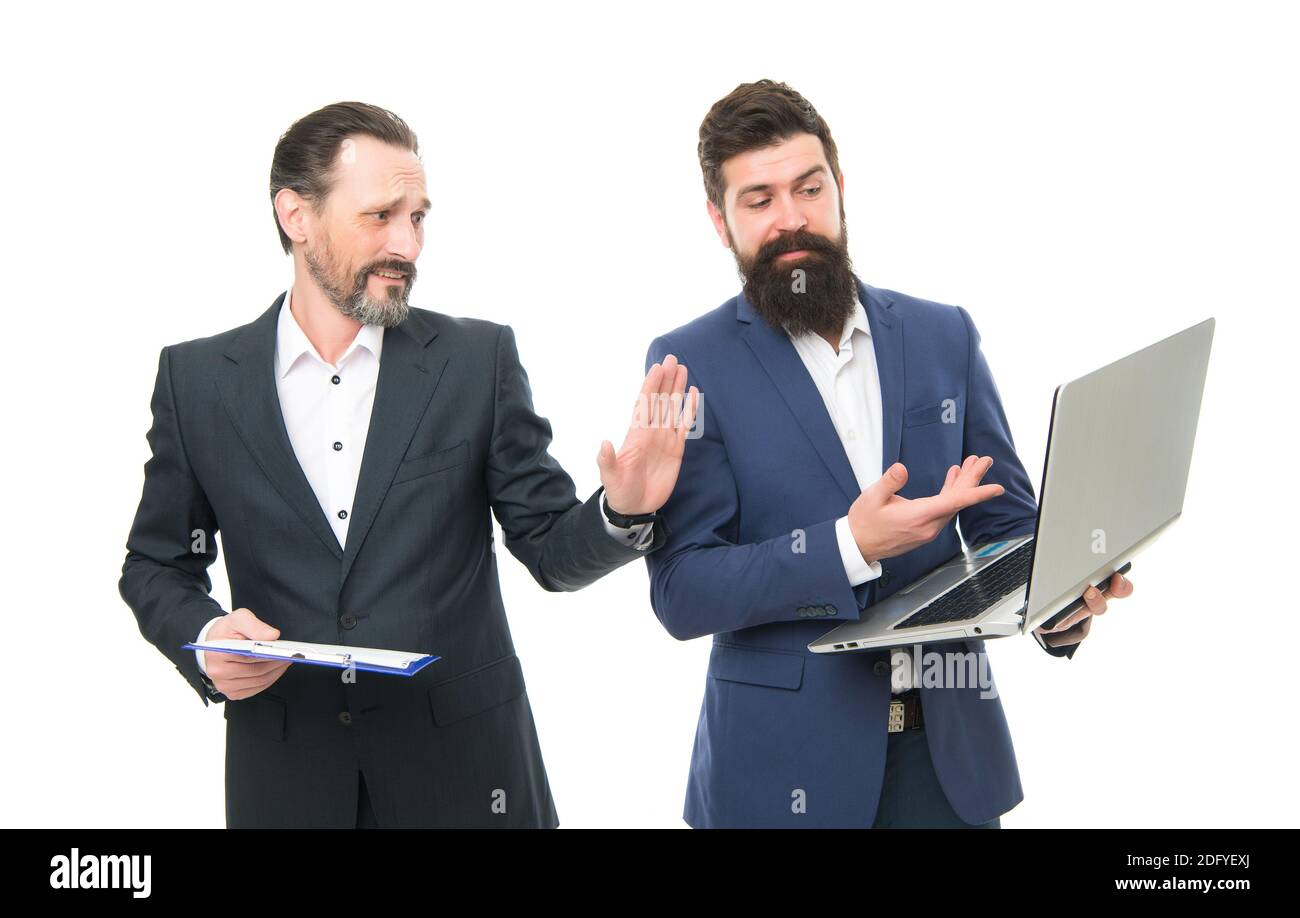 Business plan. Business director or boss surfing internet. Software for ...