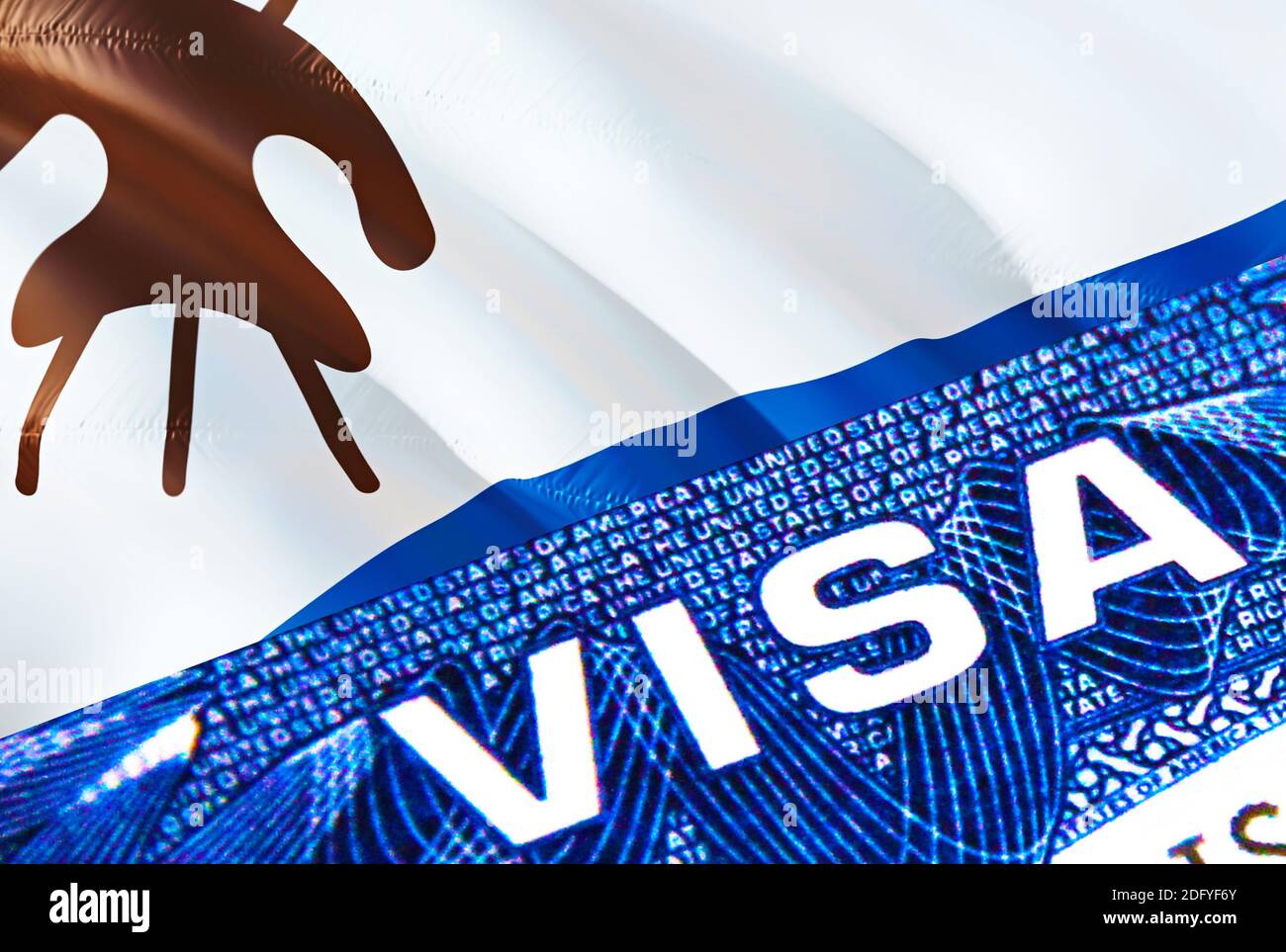 Lesotho visa document close up. Passport visa on Lesotho flag. Lesotho ...