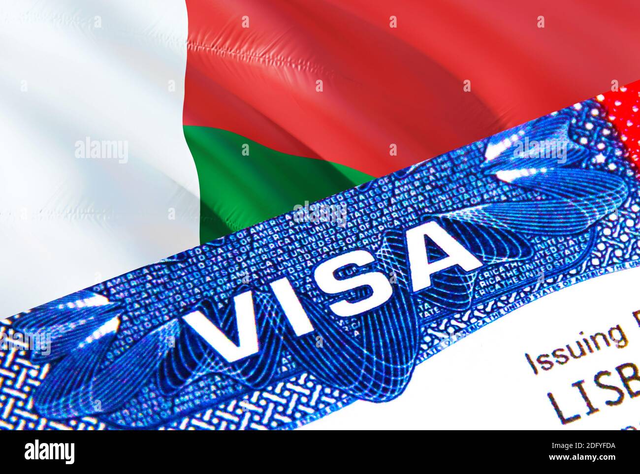 Madagascar Visa in passport. USA immigration Visa for Madagascar ...