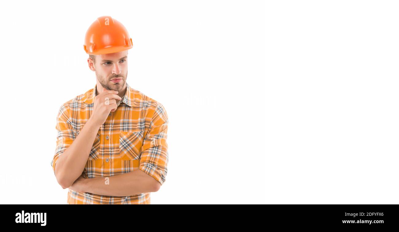 Construction you can count on. Construction worker isolated on white ...