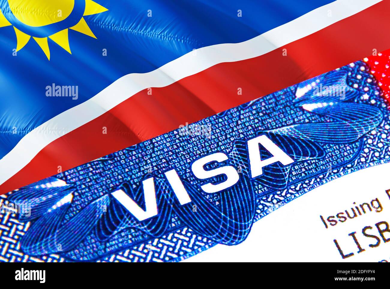 Namibia Visa in passport. USA immigration Visa for Namibia citizens ...