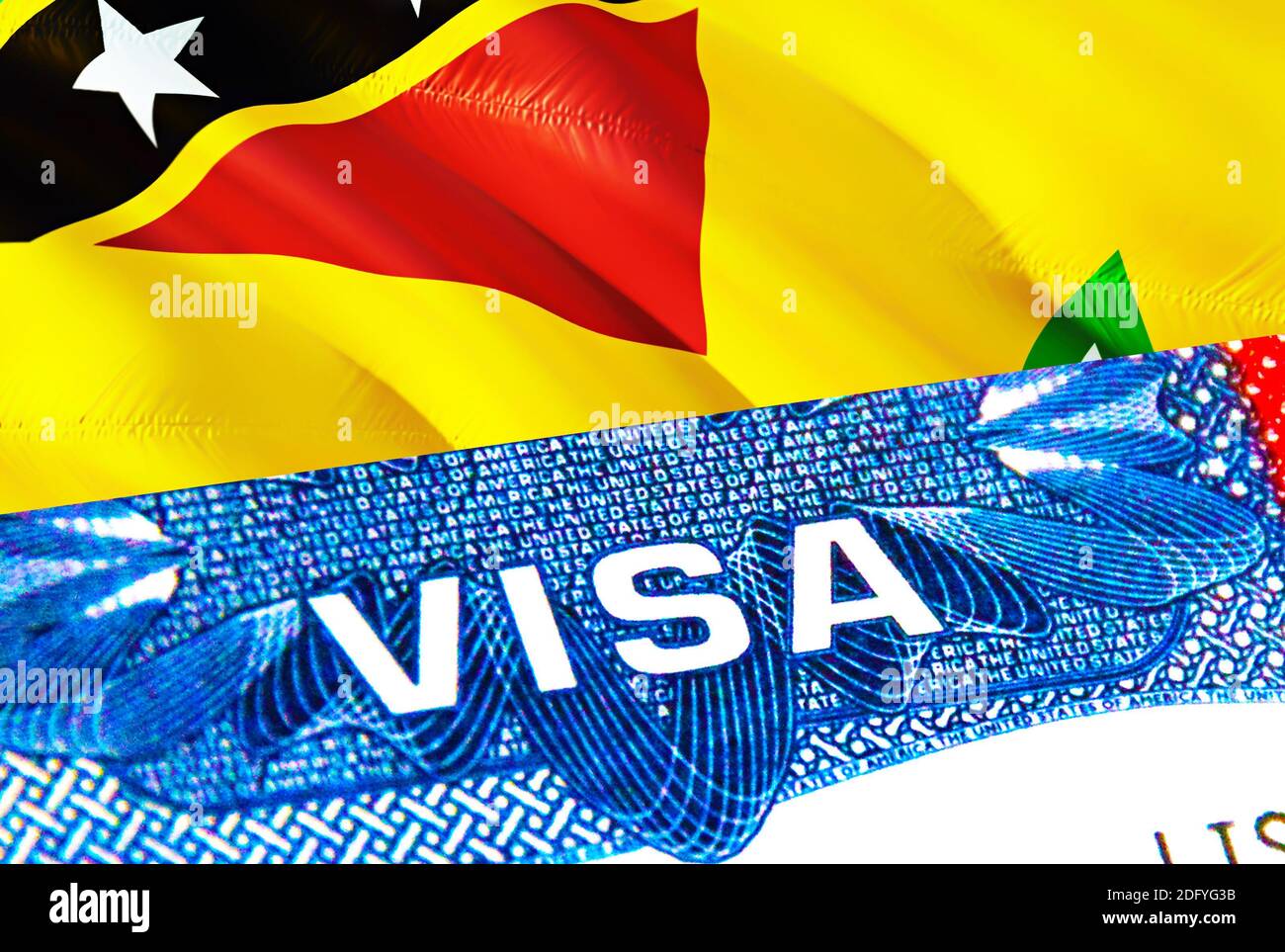 Nevis Island Visa. Travel to Nevis Island focusing on word VISA, 3D ...