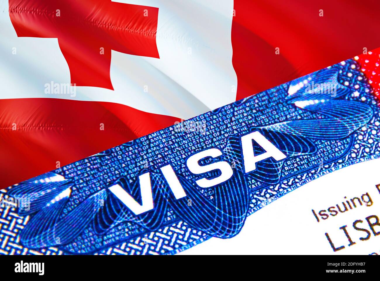 Tonga Visa in passport. USA immigration Visa for Tonga citizens ...