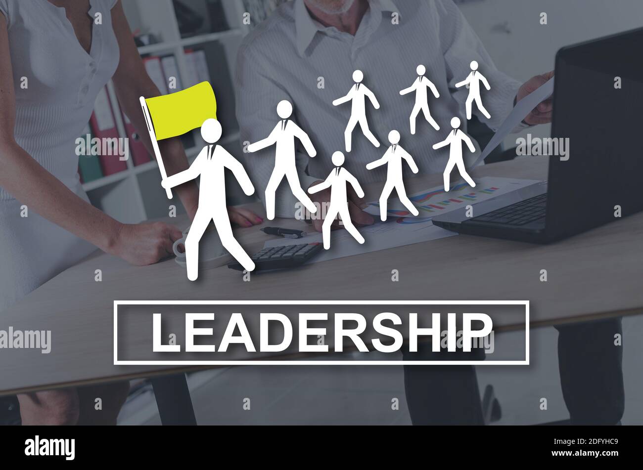 Leadership concept illustrated by a picture on background Stock Photo ...