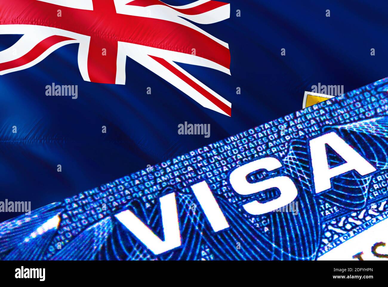 Turks and Caicos Islands visa document close up. Passport visa on Turks ...