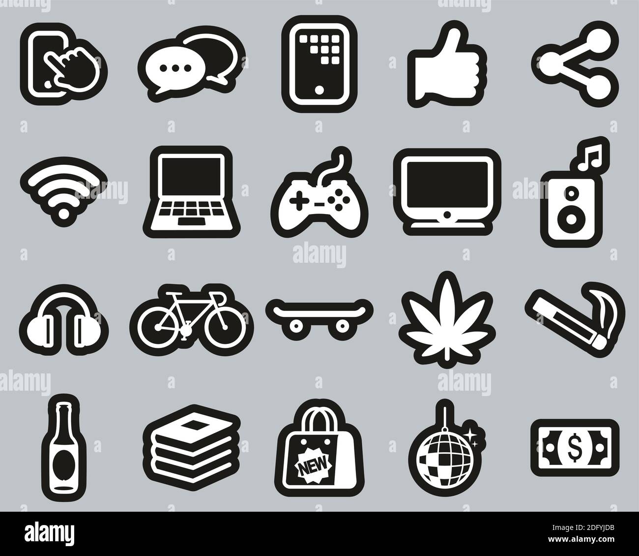 Teenager silhouette computer Stock Vector Images - Alamy