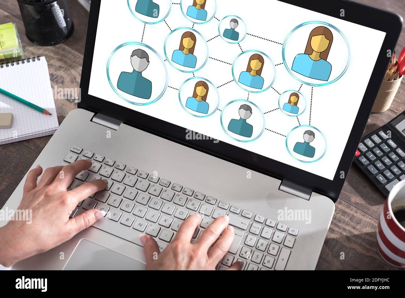 Social network concept shown on a laptop screen Stock Photo - Alamy