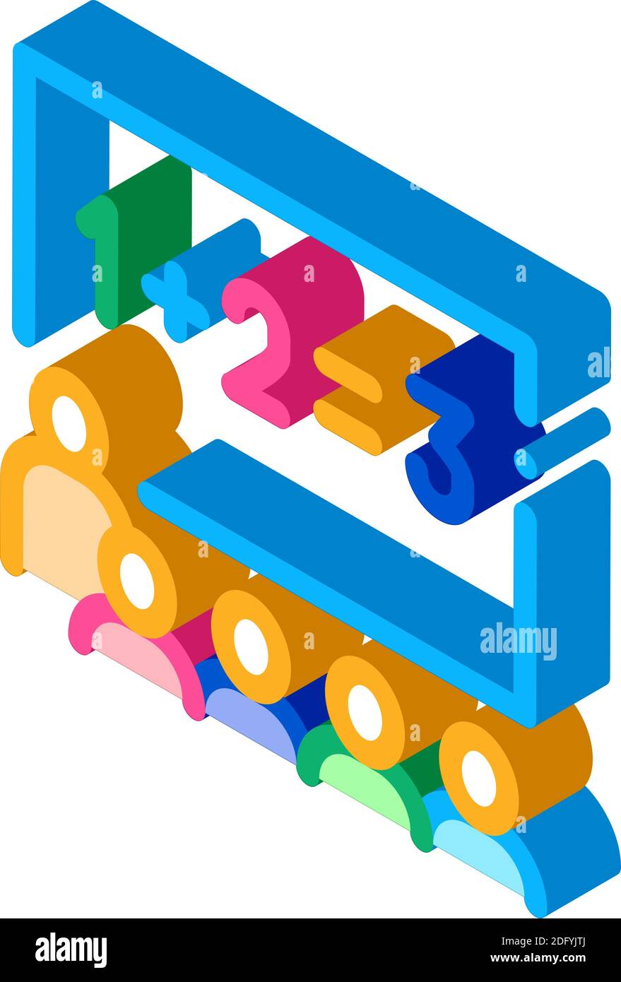 preschool class children education mathematics isometric icon vector ...