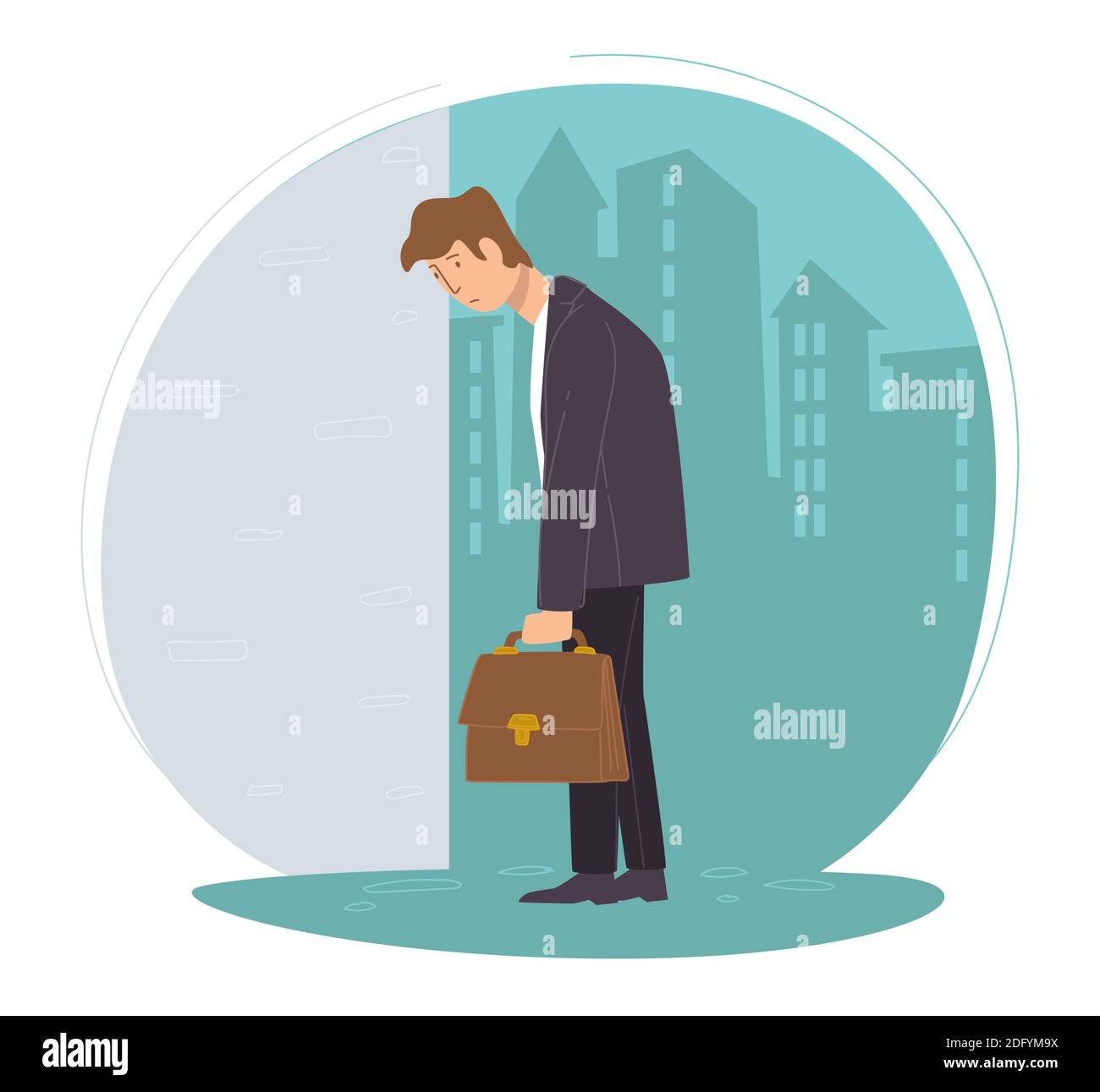Upset fired male employee Stock Vector Images - Alamy