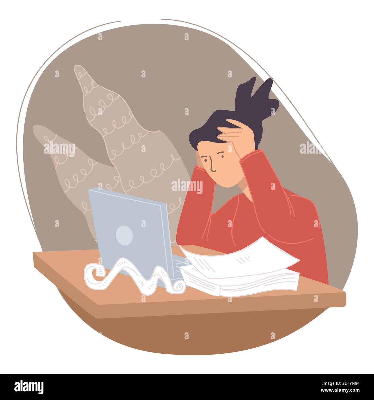 Stress anxiety business woman Stock Vector Images - Alamy
