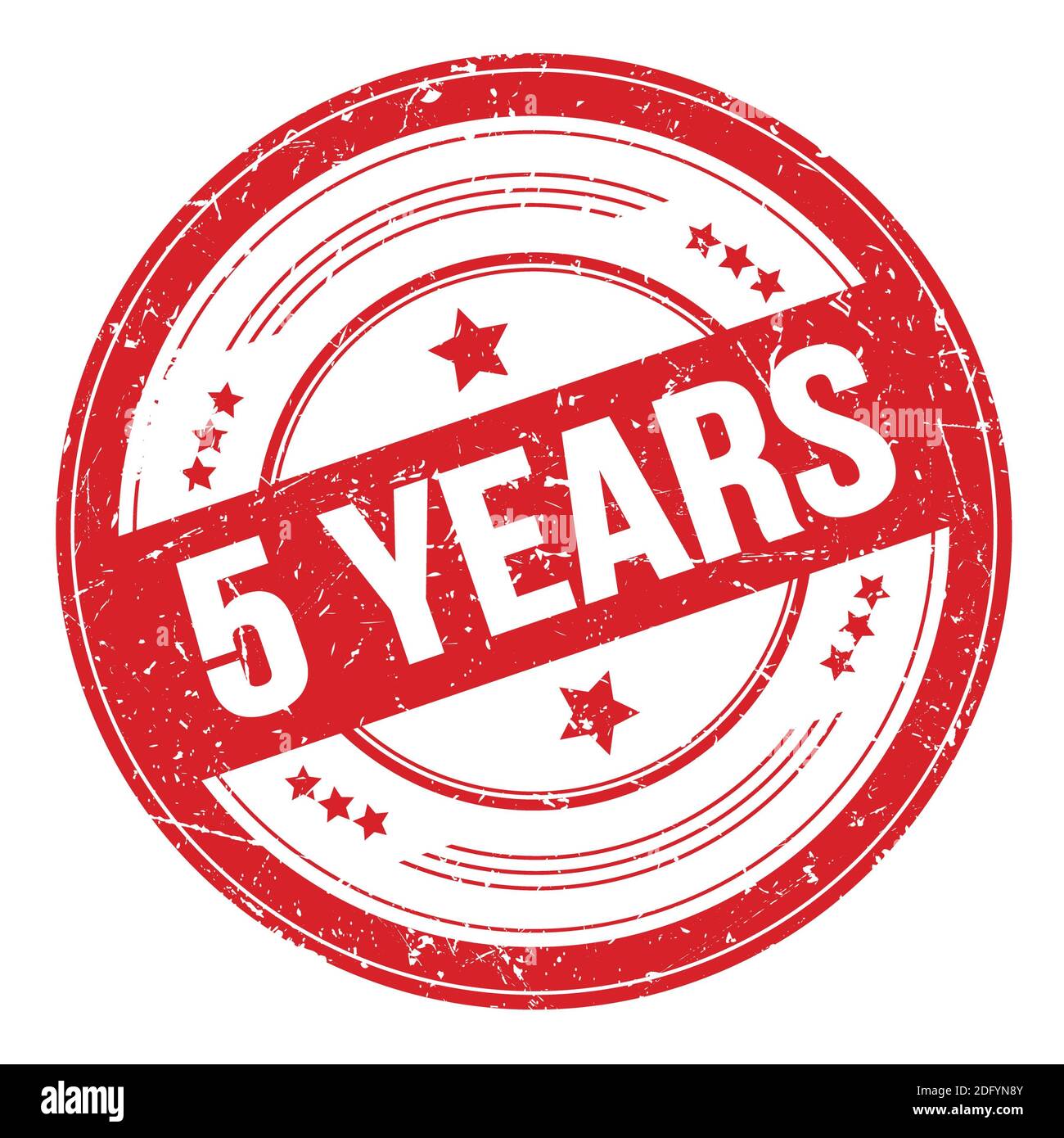 5 YEARS text on red round grungy texture stamp Stock Photo - Alamy
