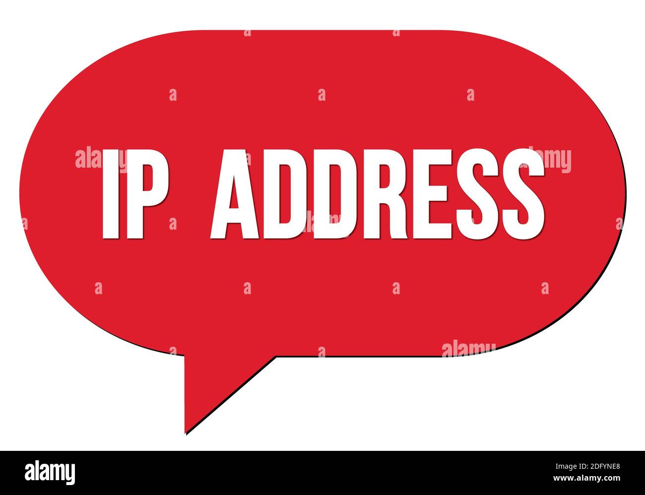 IP ADDRESS text written in a red speech bubble stamp Stock Photo - Alamy
