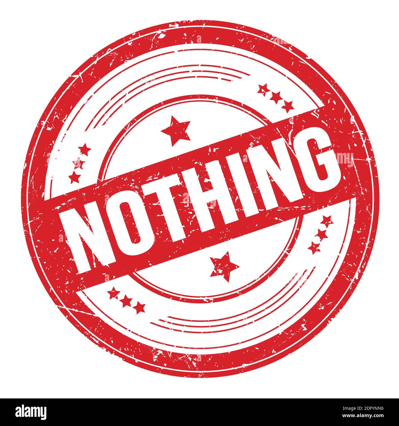 NOTHING text on red round grungy texture stamp Stock Photo - Alamy