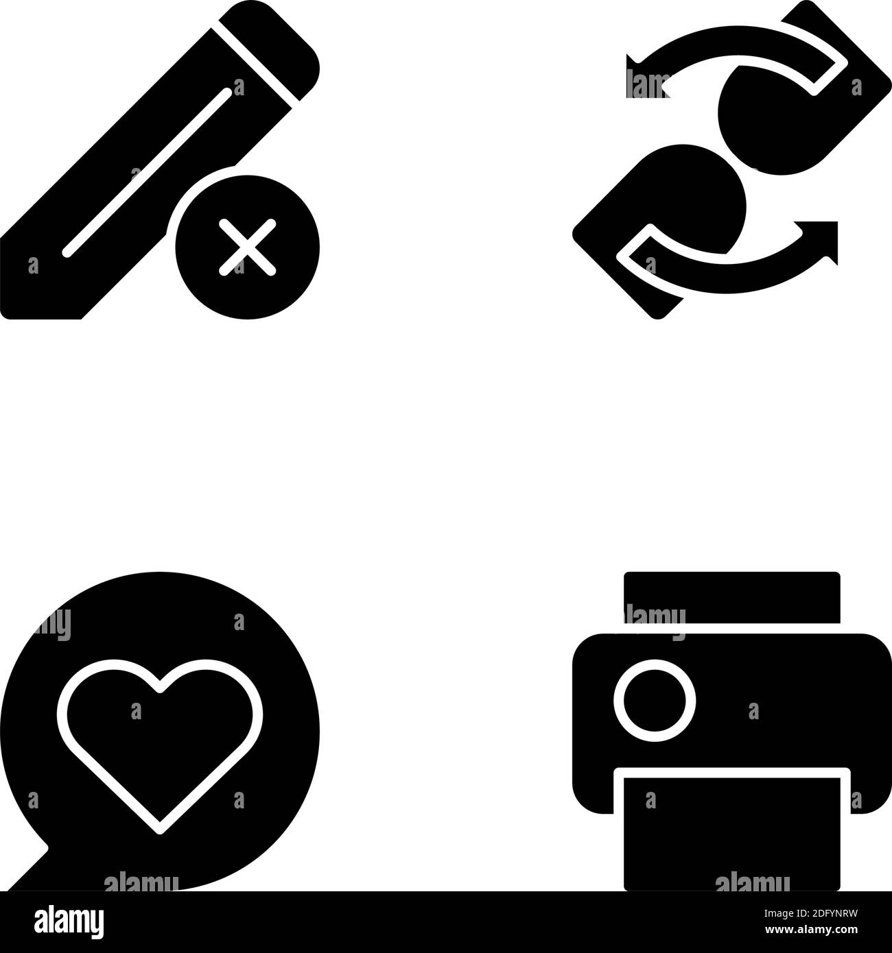 Interface creation process black glyph icons set on white space Stock ...