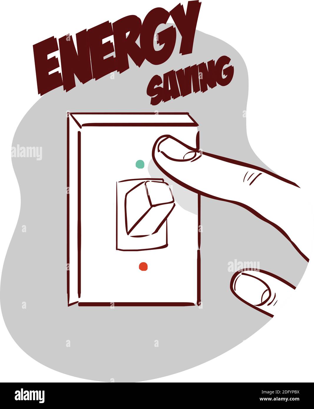 Finger presses the button switch. stock illustration Stock Vector Image ...