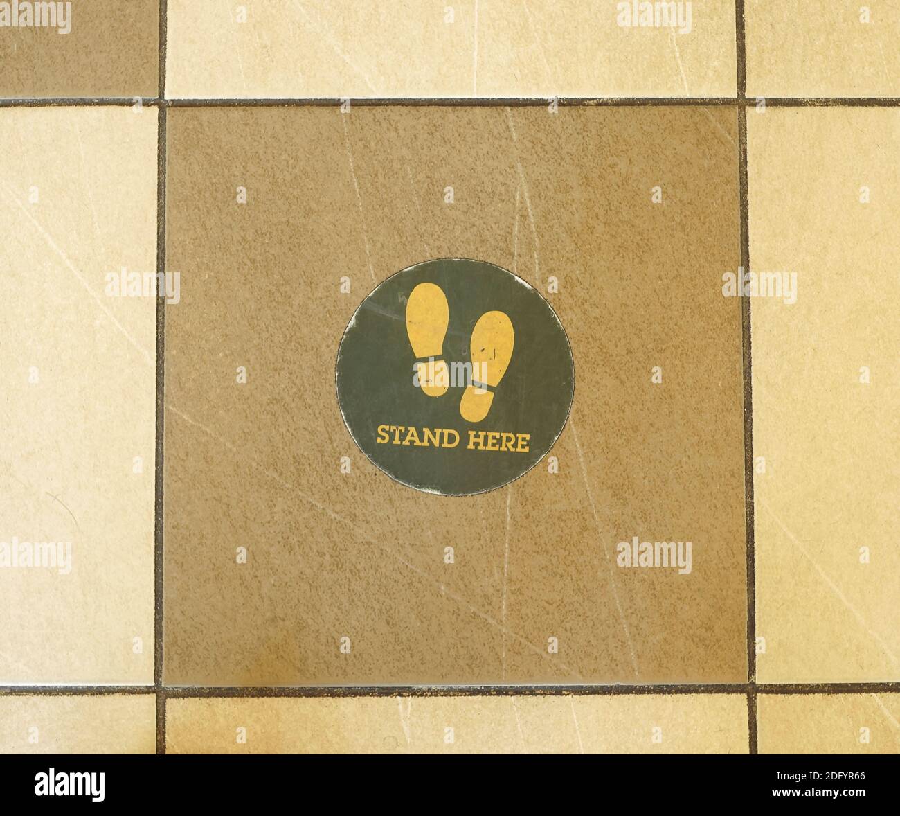 A corridor control symbols walk stand here to protect in service Stock ...