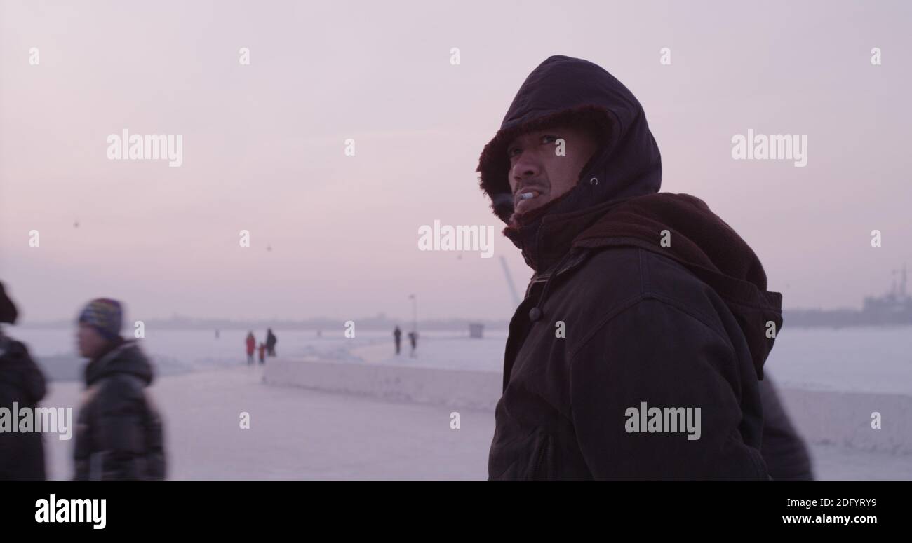 Black Coal, Thin Ice Stock Photo - Alamy