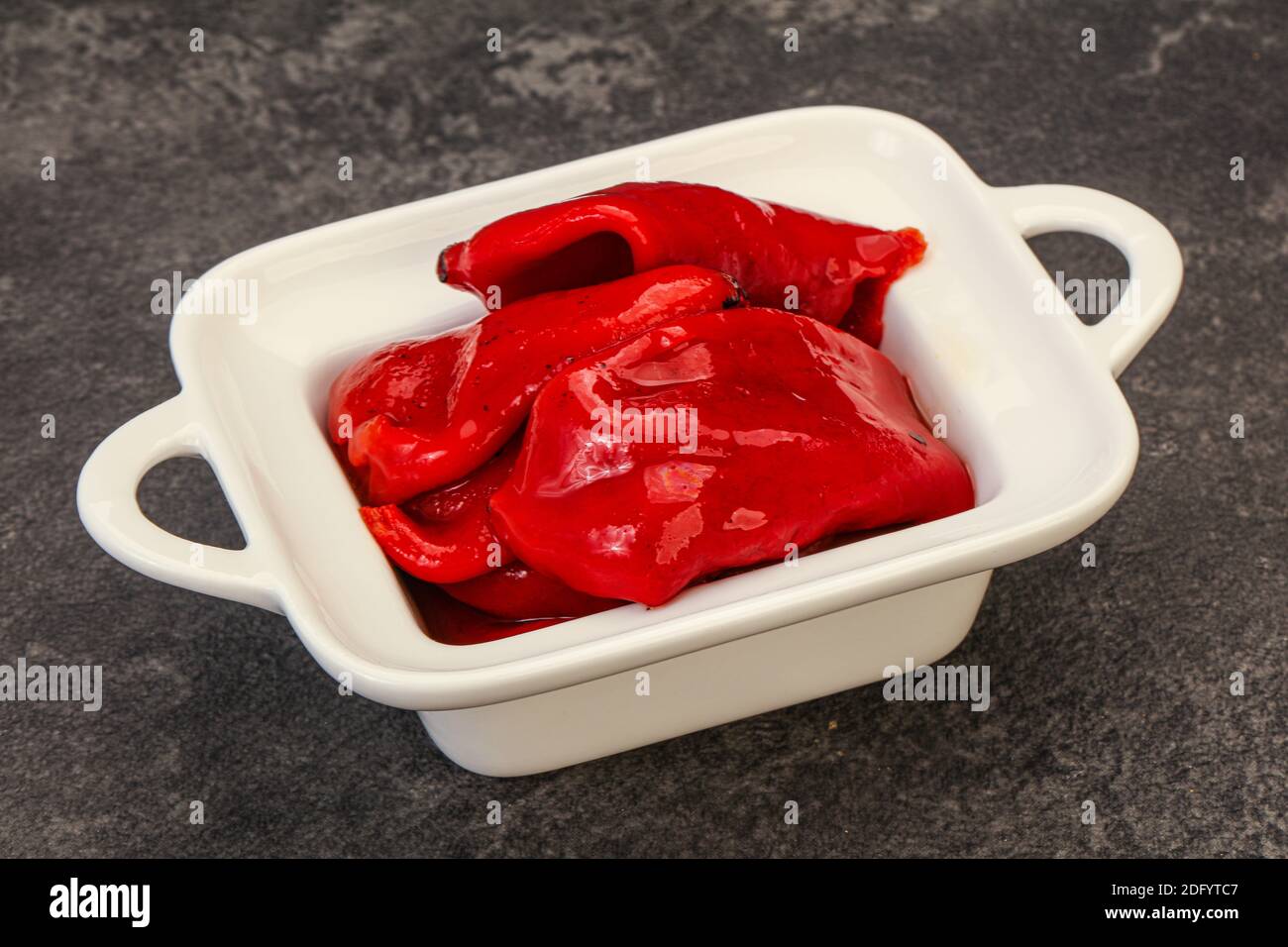 Grilled red pepper in the oil Stock Photo - Alamy