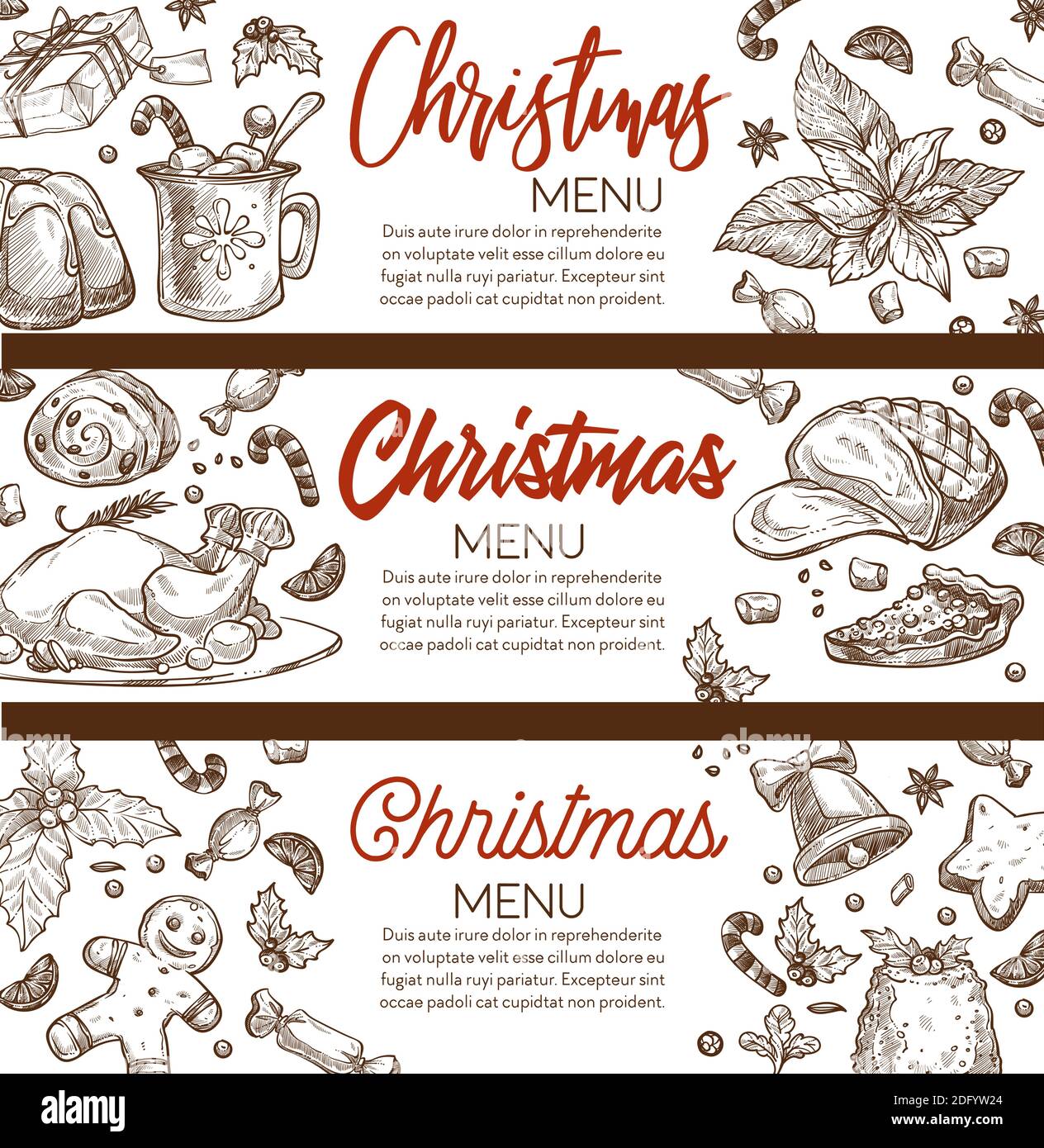 Christmas menu banners for restaurants or cafe Stock Vector Image & Art ...