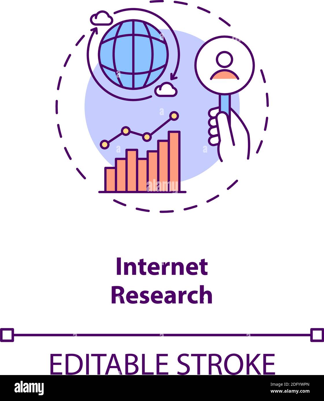 Internet research concept icon. idea thin line illustration Stock ...