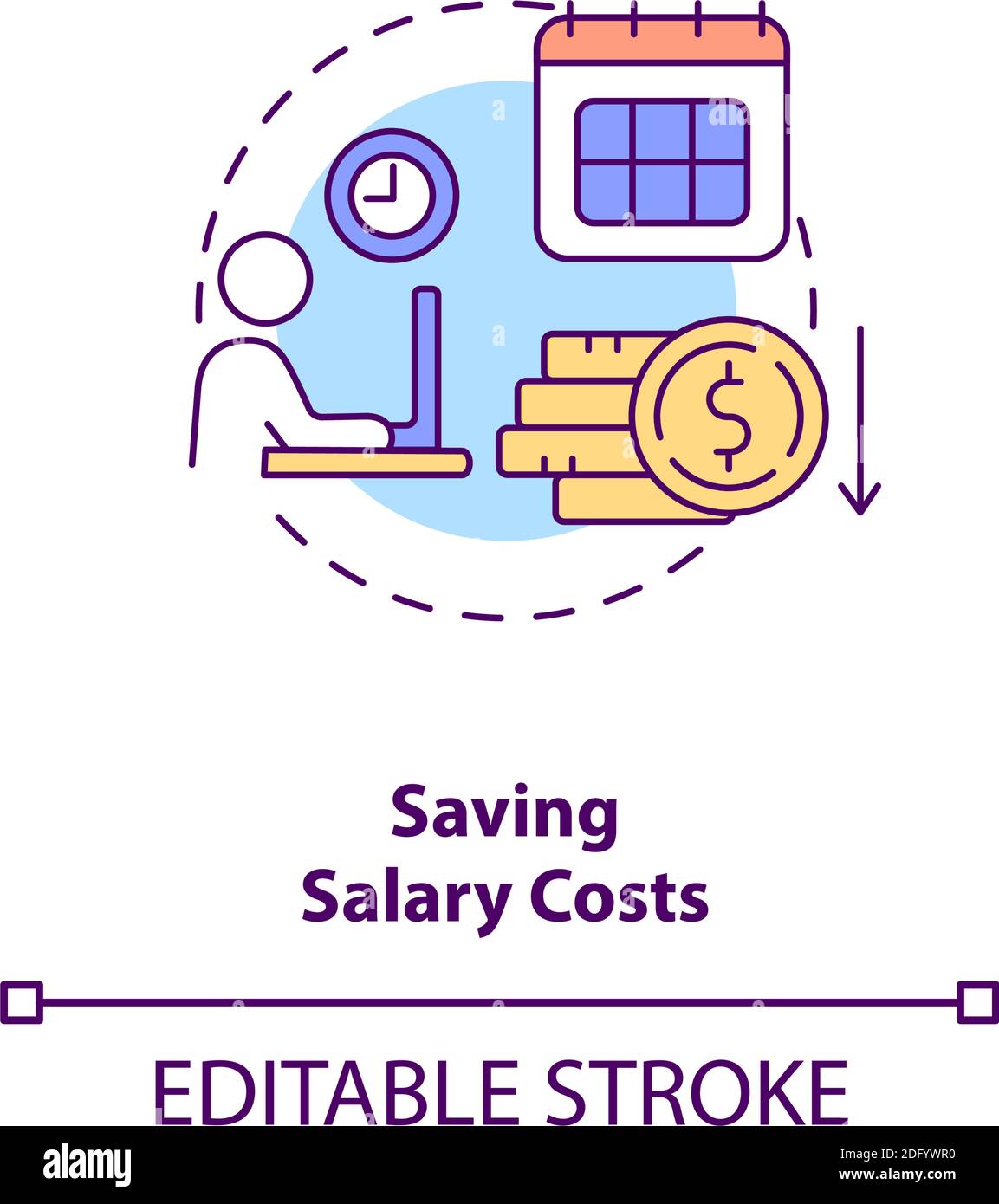 Saving salary costs concept icon Stock Vector Image & Art - Alamy