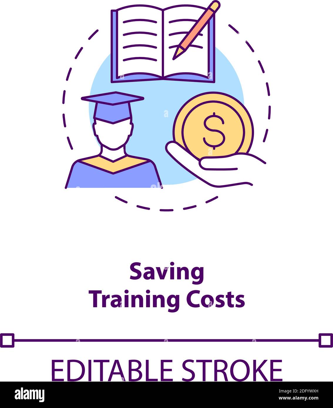 Saving training cost concept icon Stock Vector Image & Art - Alamy