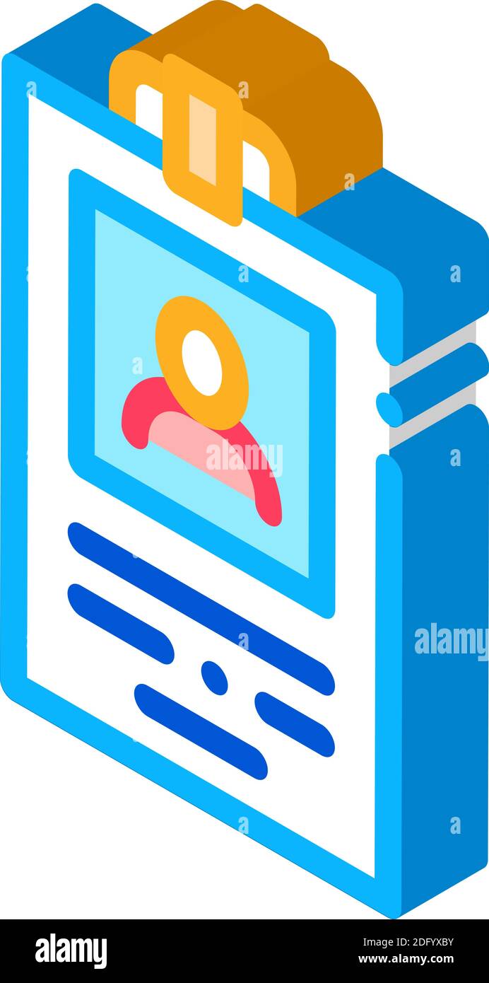 office employee badge isometric icon vector illustration Stock Vector ...