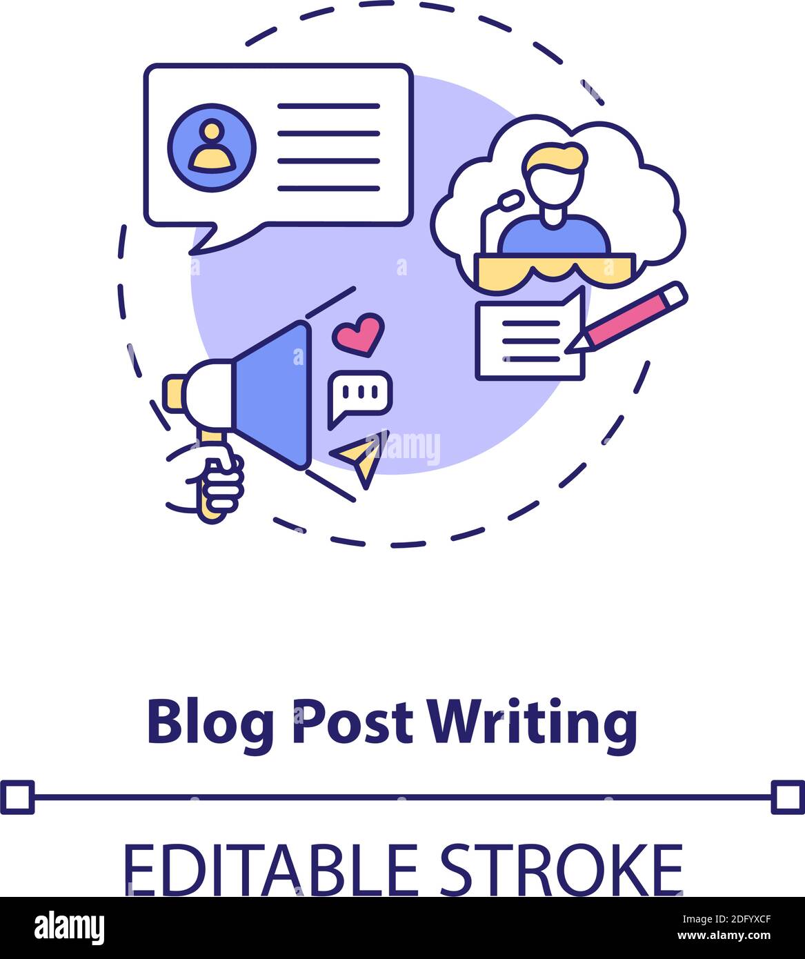 Blog post writing concept icon Stock Vector Image & Art - Alamy