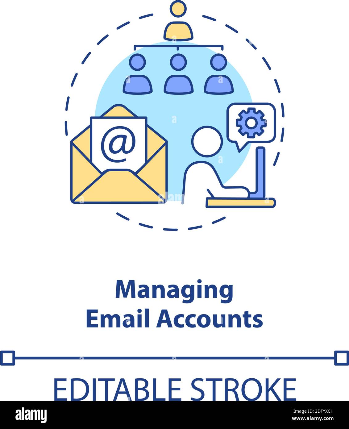 Managing email accounts concept icon Stock Vector Image & Art - Alamy