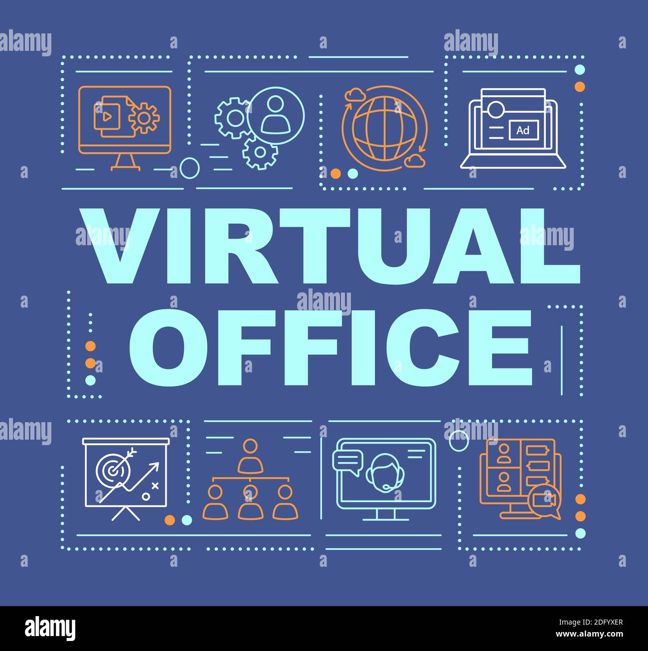 Virtual office word concepts banner Stock Vector Image & Art - Alamy