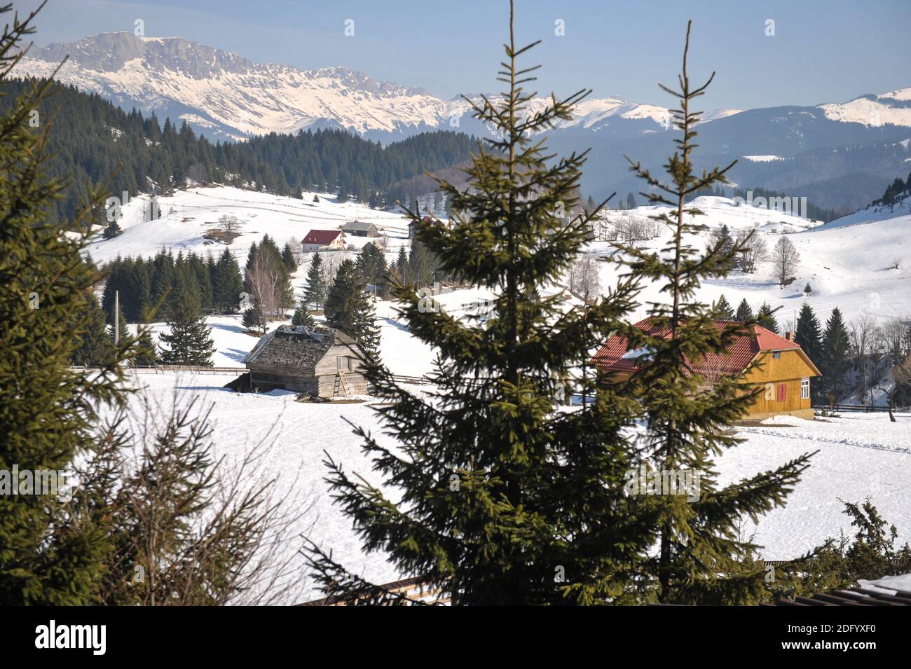 Cheile Gradistei, Romania - March 22, 2012: Fundata Resort in Cheile ...