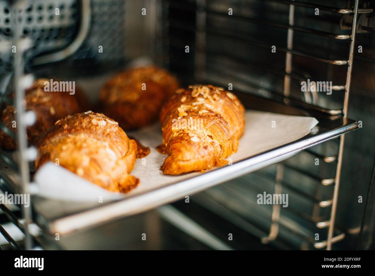 Croissants on baking paper hi-res stock photography and images - Alamy